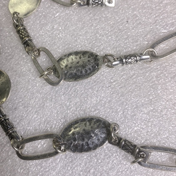 Ruby Rd. | Jewelry | Ruby Rd Large Silver Necklace Textured Flattened ...